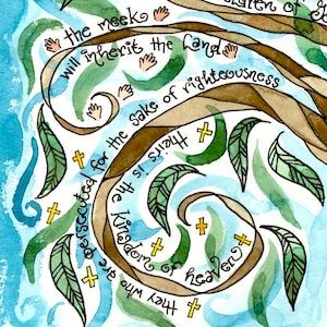 Beatitudes Tree Scripture Art, Personalized Gift; Matthew 5 3-10 ...