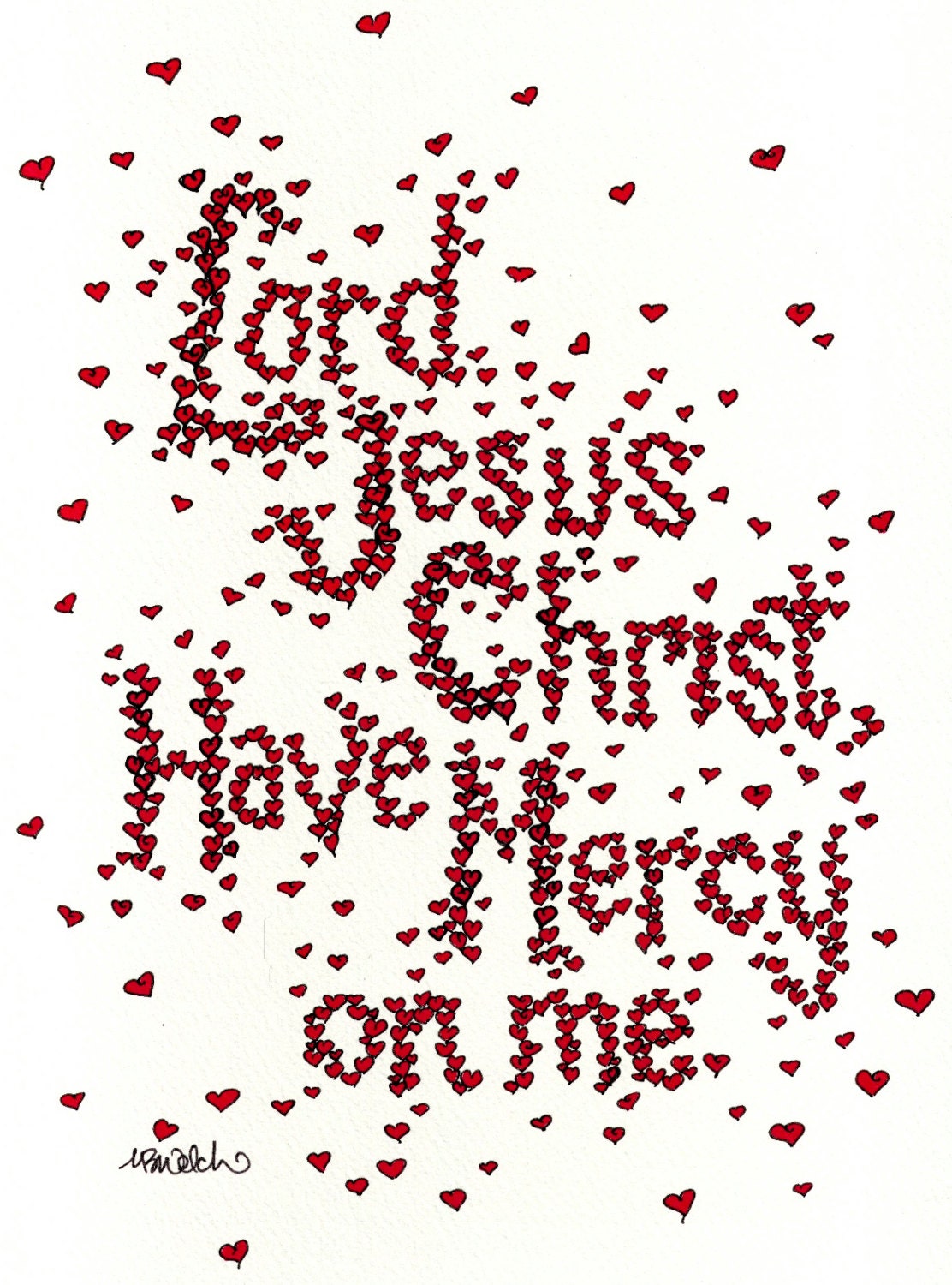 Lord Jesus Christ Have Mercy on Me Prayer Art, Personalized Gift for ...