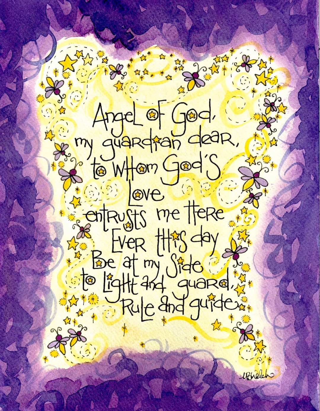 Guardian Angel Prayer Personalized Gift; Baptism, First Communion ...