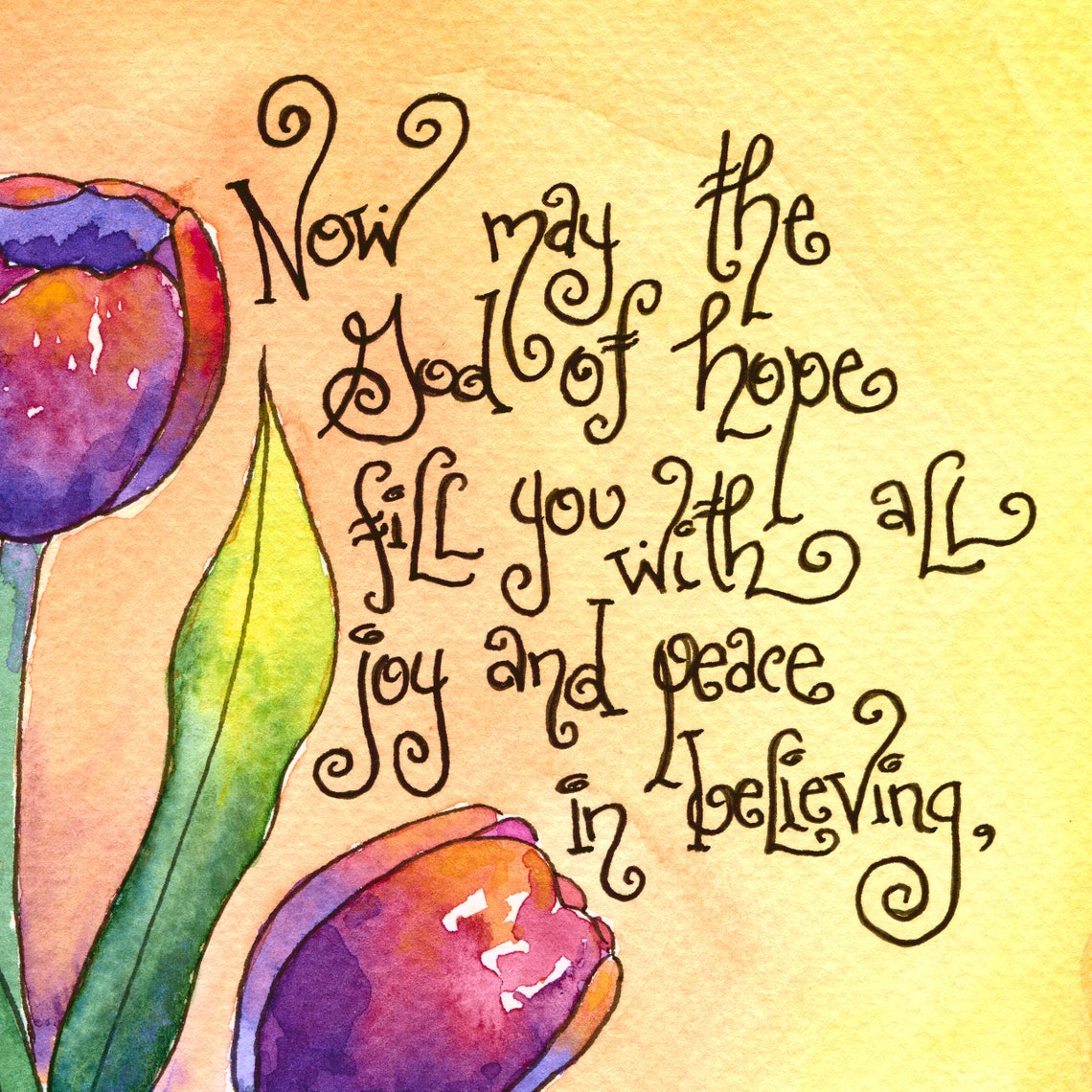 Romans 15:13 With Tulips - Hope, Joy, Peace, Holy Spirit - Personalized ...
