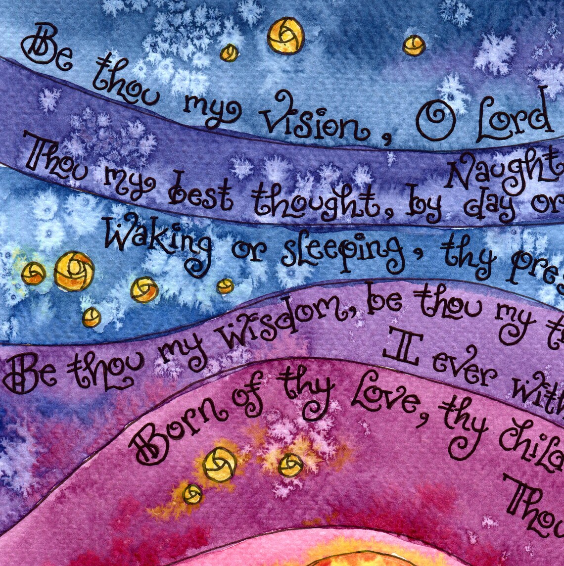 Be Thou My Vision Hymn Art; Personalized Gift for Christian Musician ...