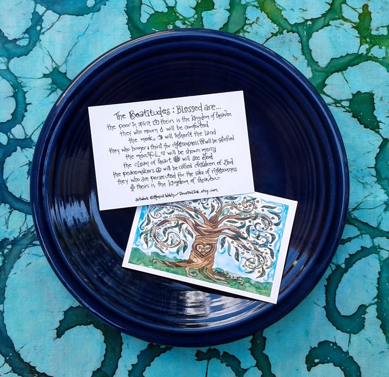 Beatitudes Tree Scripture Art, Personalized Gift; Matthew 5 3-10 ...