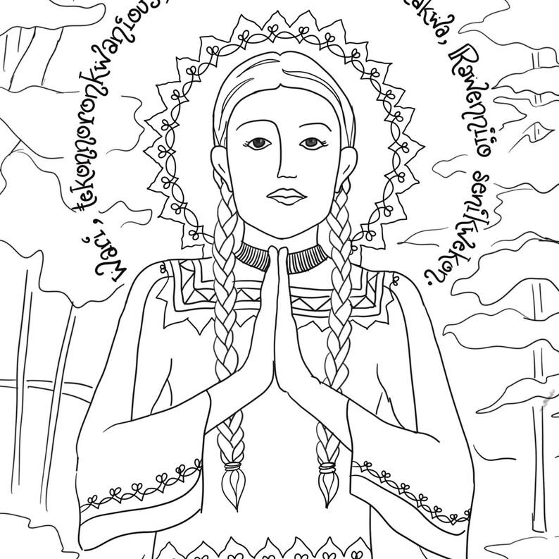 Saint Kateri Tekakwitha COLORING PAGE Printable; Lily of the Mohawks ...
