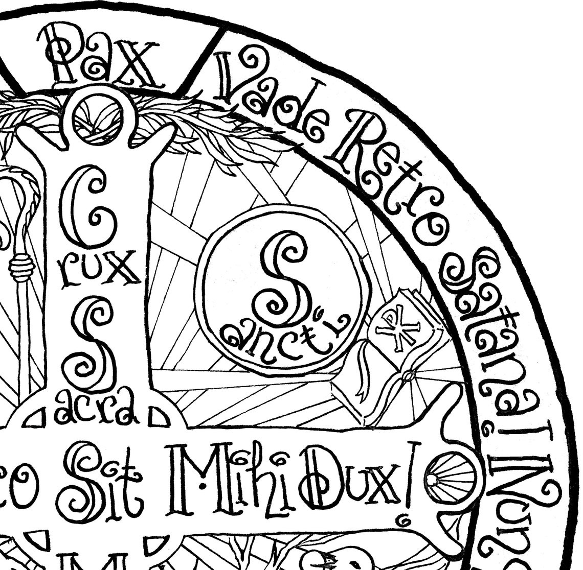 Printable Saint Benedict's Medal Catholic Coloring Page - Etsy