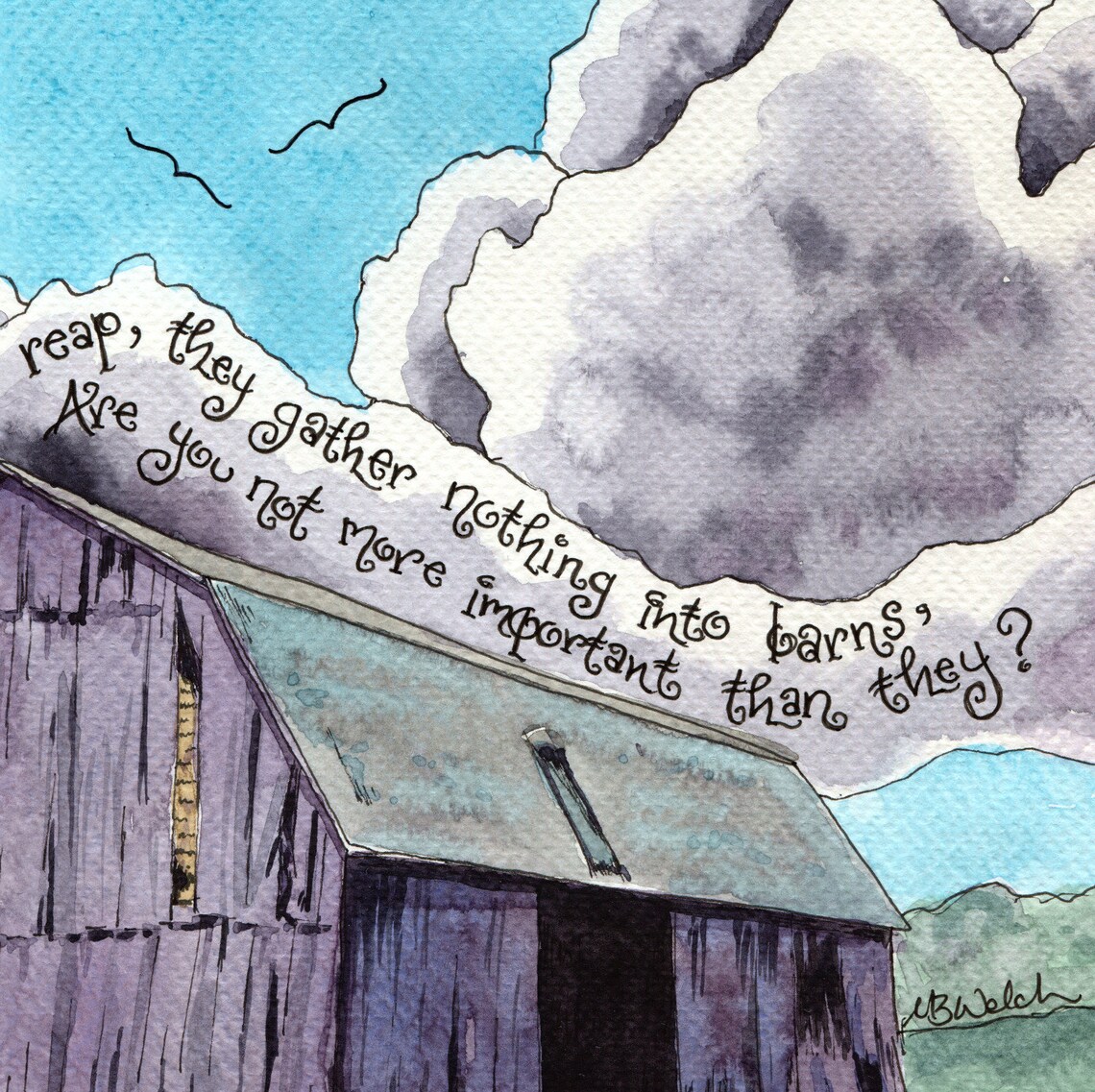 Matthew 6 With Old Barn Birds Sermon on the Mount Scripture - Etsy