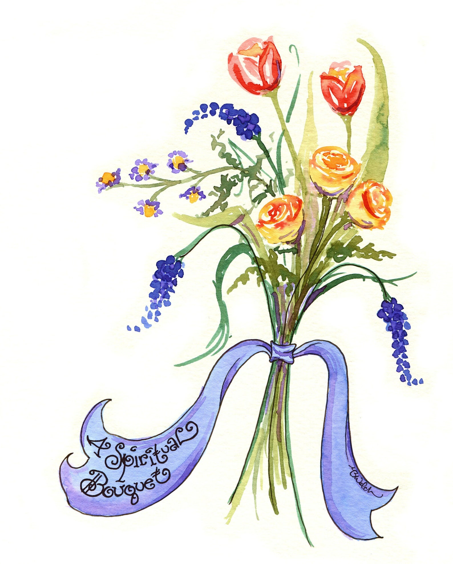 Spiritual Bouquet PRINTABLE Card; Catholic Gift From Group; Sympathy ...