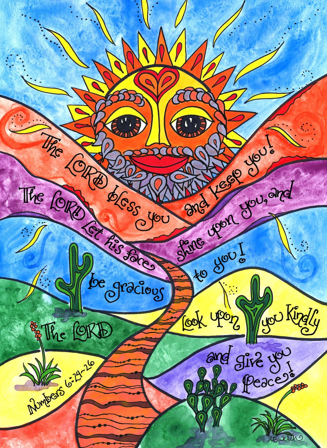 Mexican Sun and Moon With Bible Verses in English and Spanish Numbers 6 ...