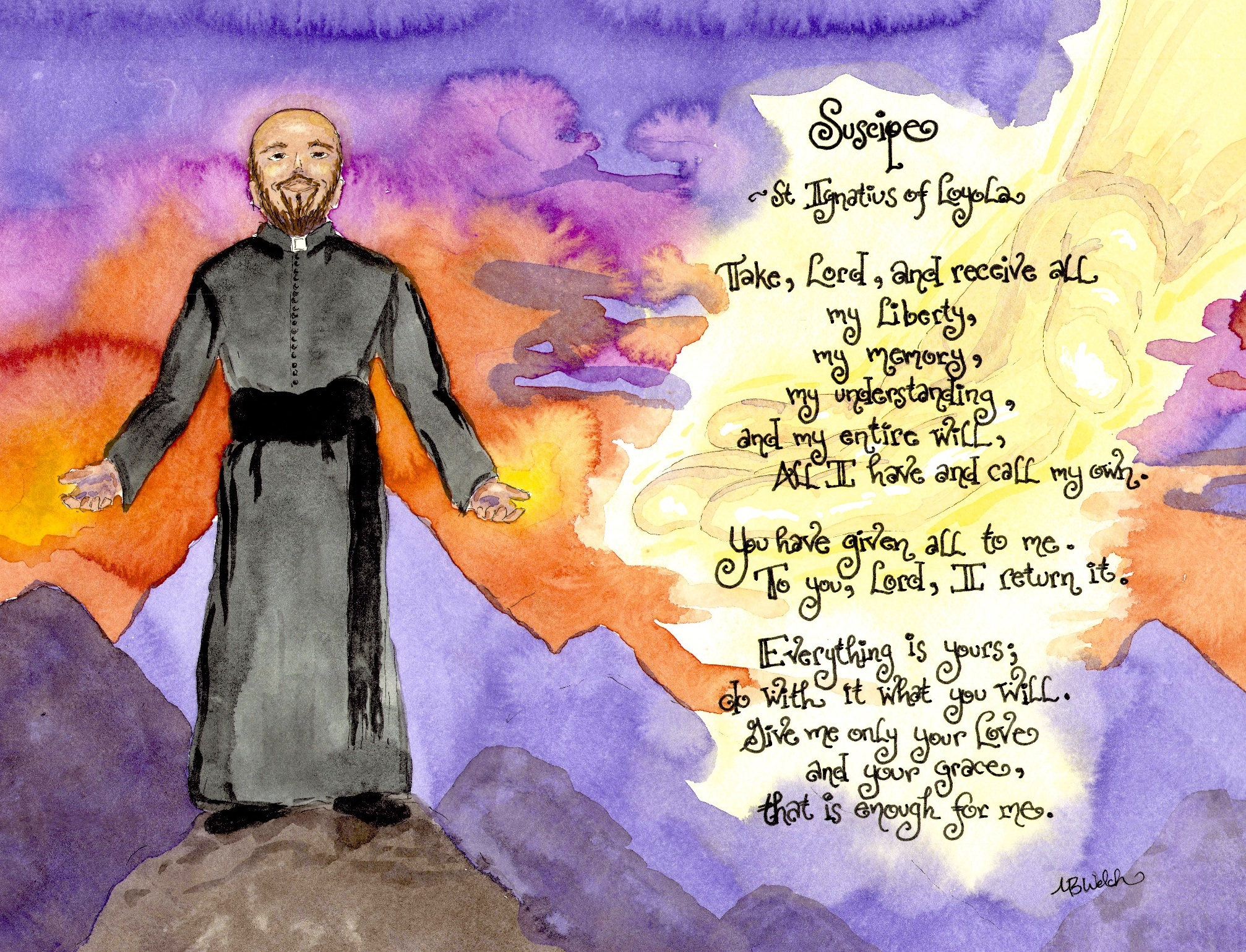 St Ignatius of Loyola Saint Art Suscipe Catholic Prayer Art | Etsy