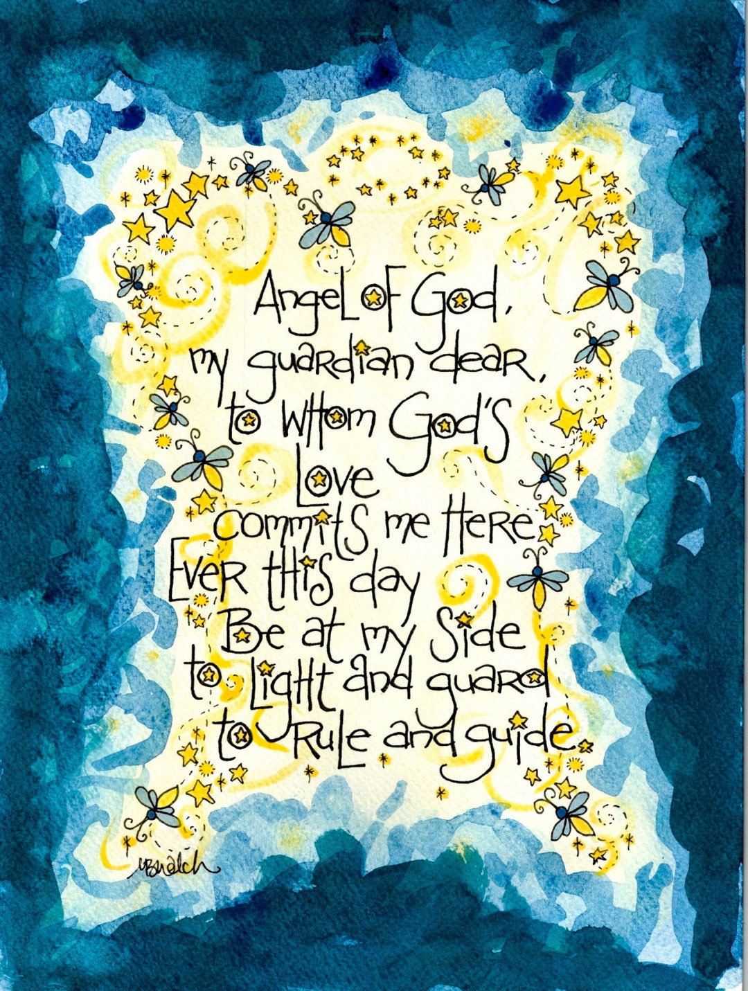 Guardian Angel Prayer Personalized Gift; Baptism, First Communion ...