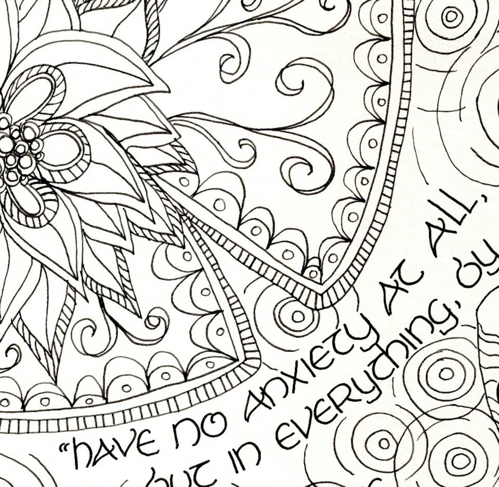 Printable Philippians 4 6-7 Scripture Art Coloring Page for - Etsy