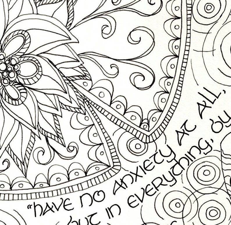 Printable Philippians 4 6-7 Scripture Art Coloring Page for Grownups ...