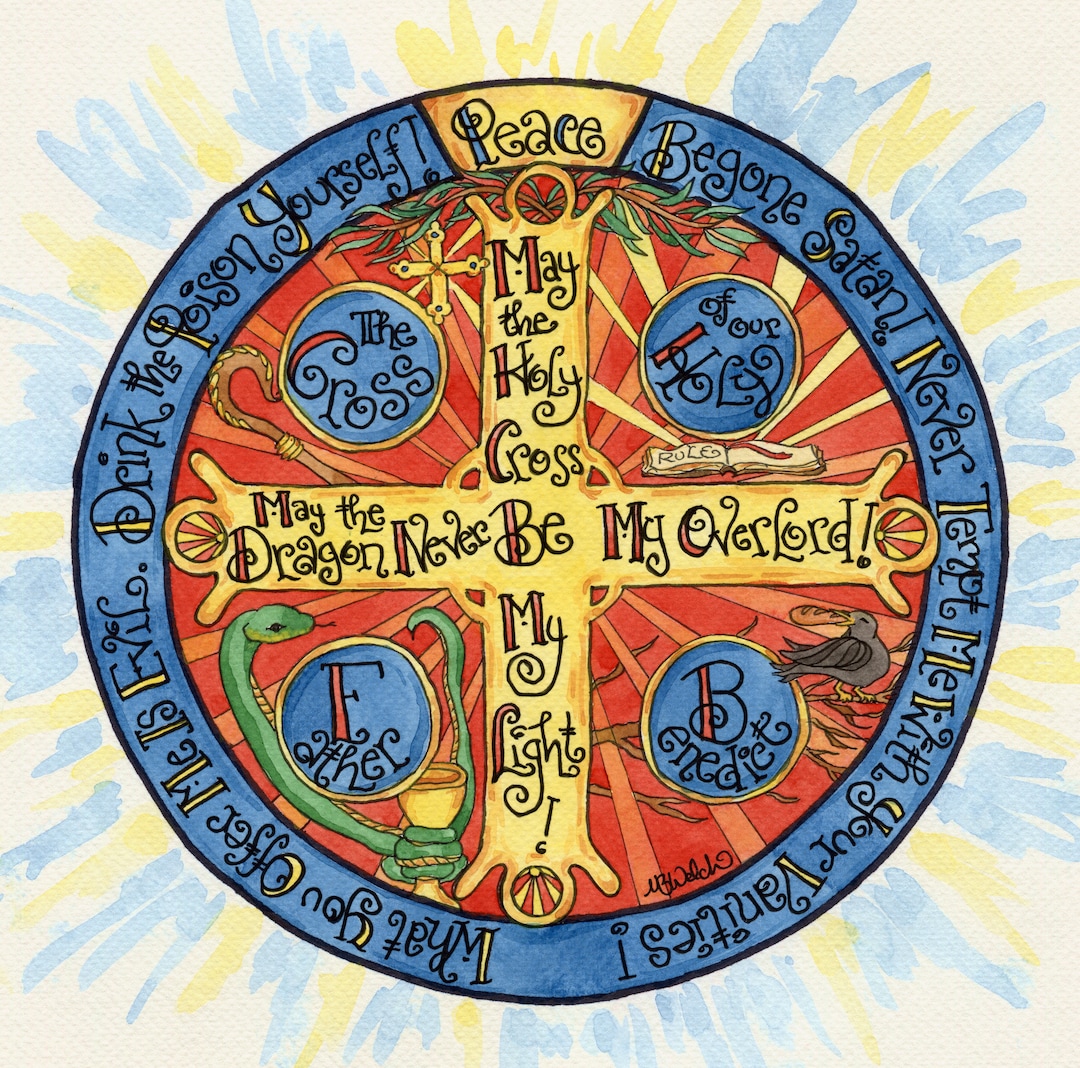 Saint Benedict Medal PRINTABLES in Latin and English - Catholic Decor ...