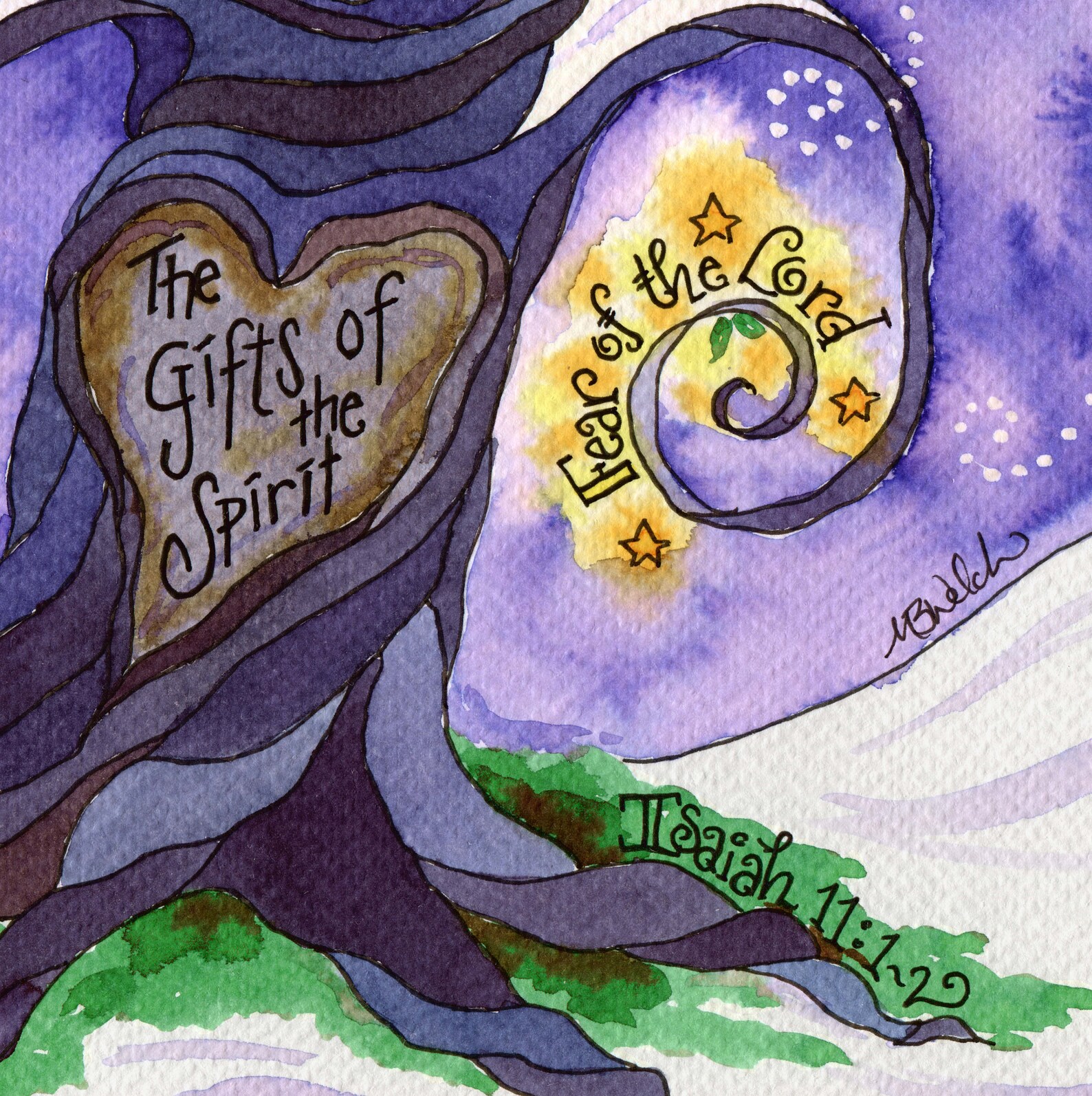 Gifts of the Spirit Tree Art Based on Isaiah 11; Personalized ...