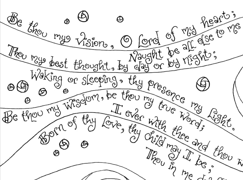 Be Thou My Vision - Printable Coloring Page for Adults or Kids ...