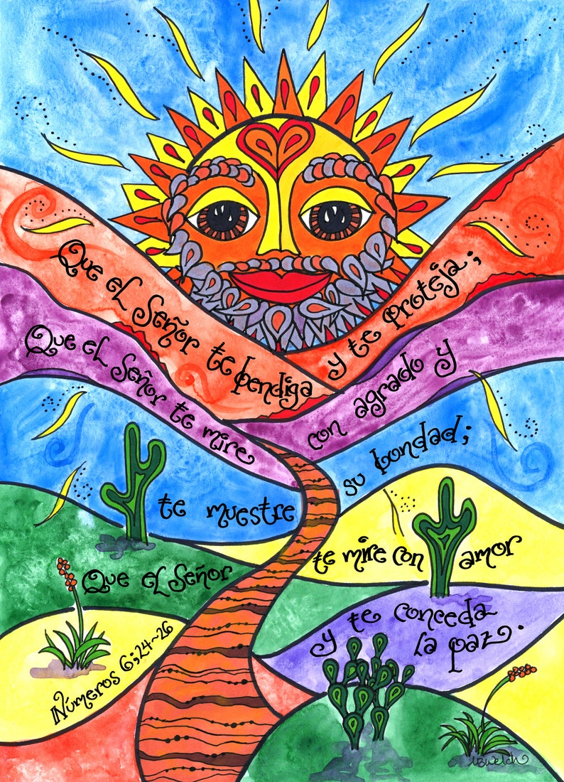 Mexican Sun and Moon With Bible Verses in English and Spanish | Etsy
