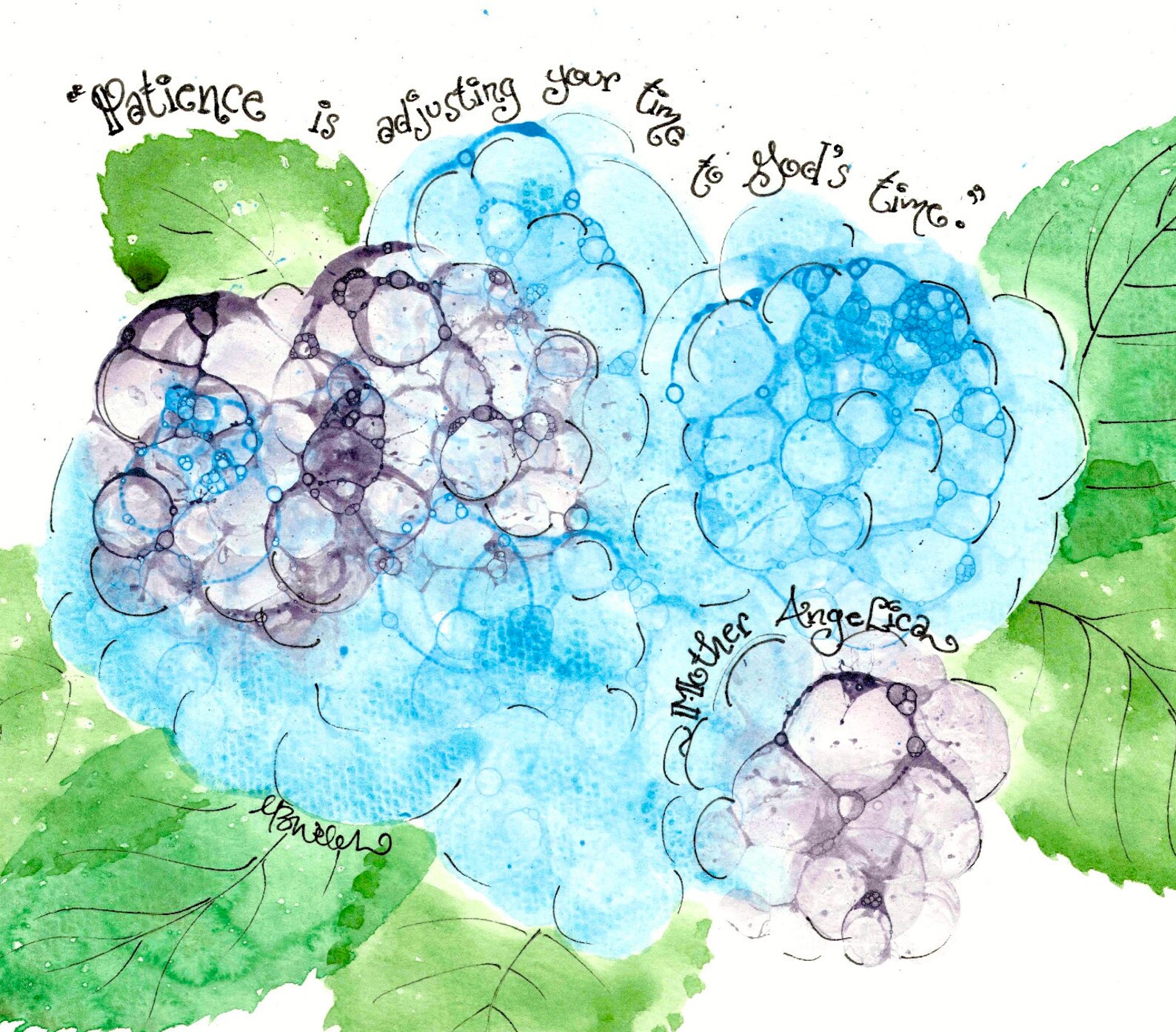 Hydrangea Notecards With Mothering Saint Quotes Christmas | Etsy