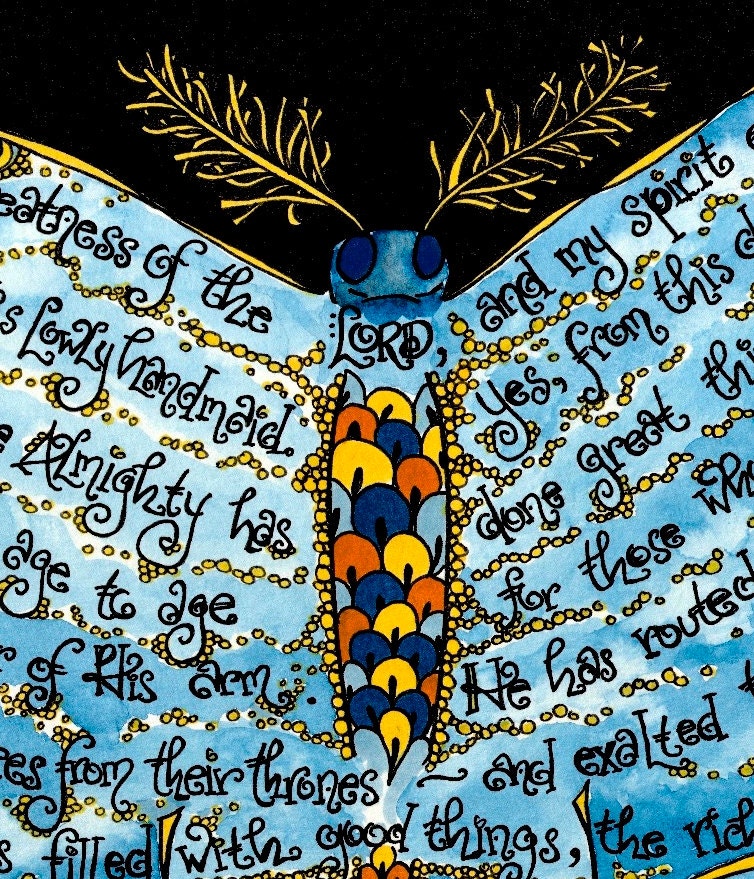 Magnificat Prayer Art With Butterfly Catholic Art Print With - Etsy