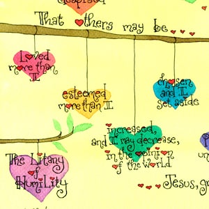 Litany of Humilty With Rainbow Heart, Personalized Gift; Confirmation ...