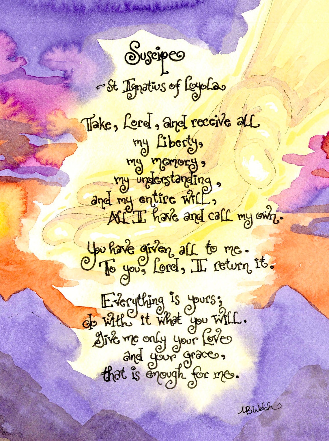 St Ignatius of Loyola - Suscipe Catholic Prayer Art; Personalized ...