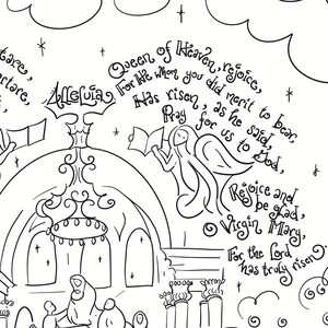 Printable Regina Caeli Catholic Coloring Page; Queen of Heaven; All ...