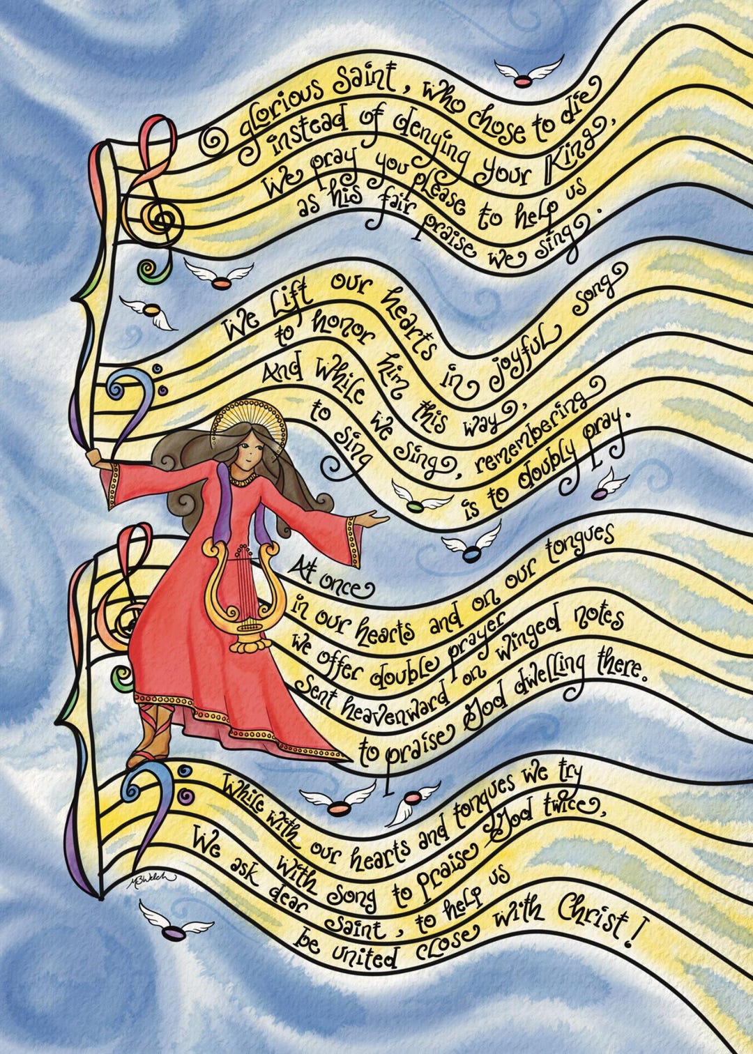 St Cecilia Personalized Confirmation Gift With Hymn; Patron Saint of ...