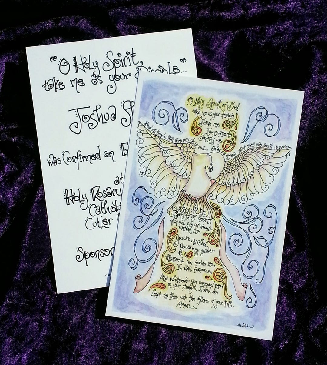 CUSTOM Prayer Cards, Holy Cards for Sacraments, Catholic, Christian ...