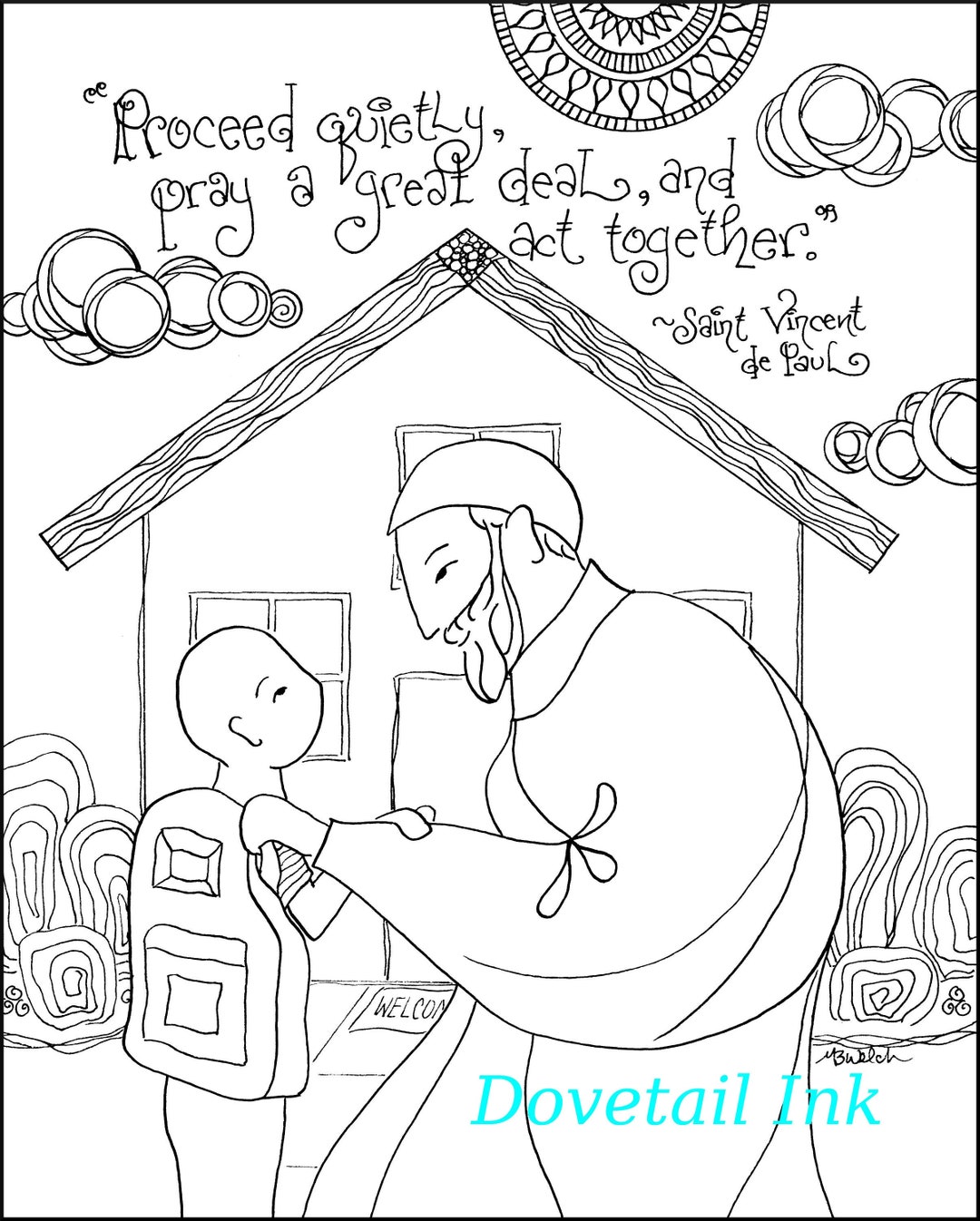 Printable Saint Vincent De Paul Quote Art - Catholic Coloring Page for ...