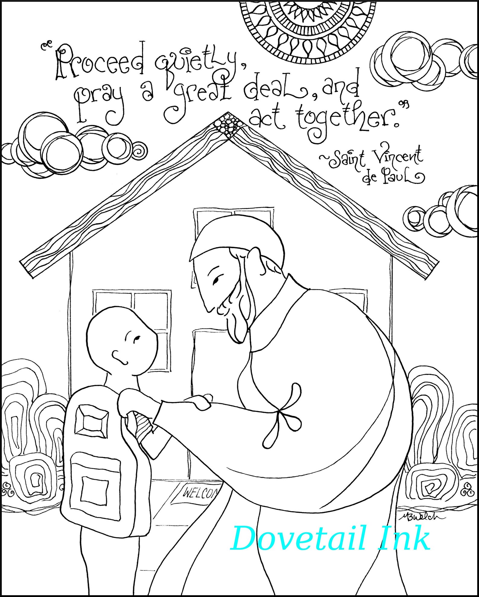 Printable Saint Vincent De Paul Quote Art - Catholic Coloring Page for ...