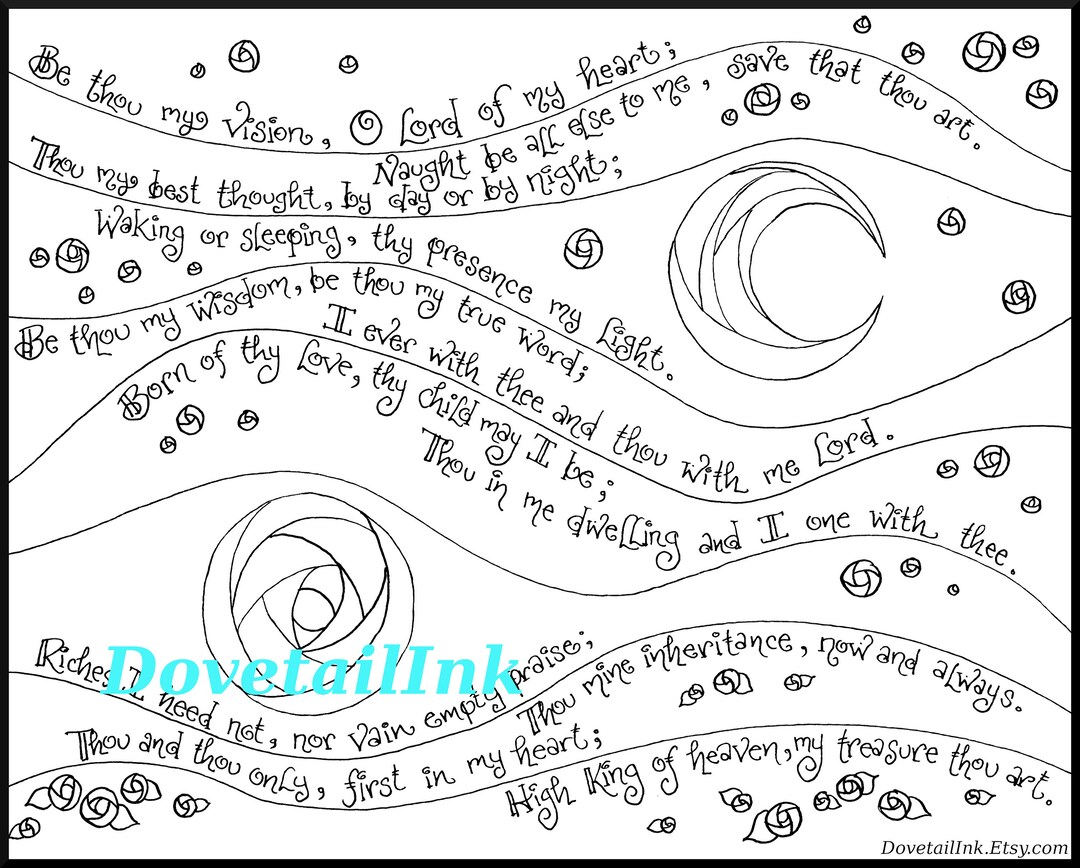 Be Thou My Vision - Printable Coloring Page for Adults or Kids ...