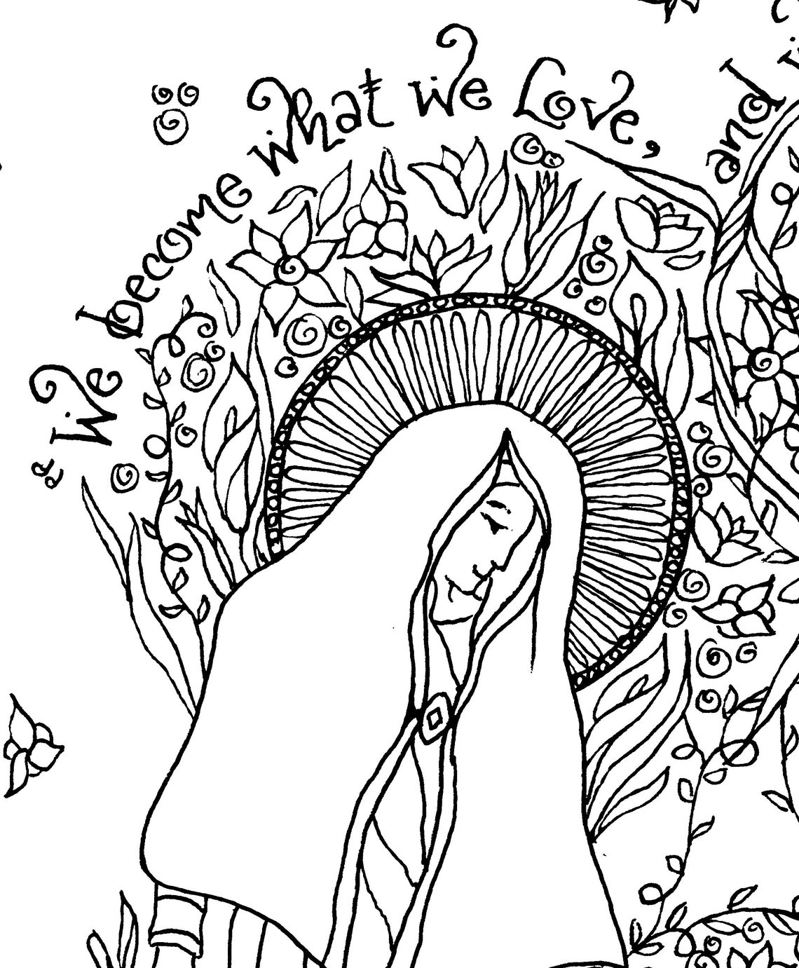 Printable Holy Family Coloring Page With St Clare Quote - Etsy