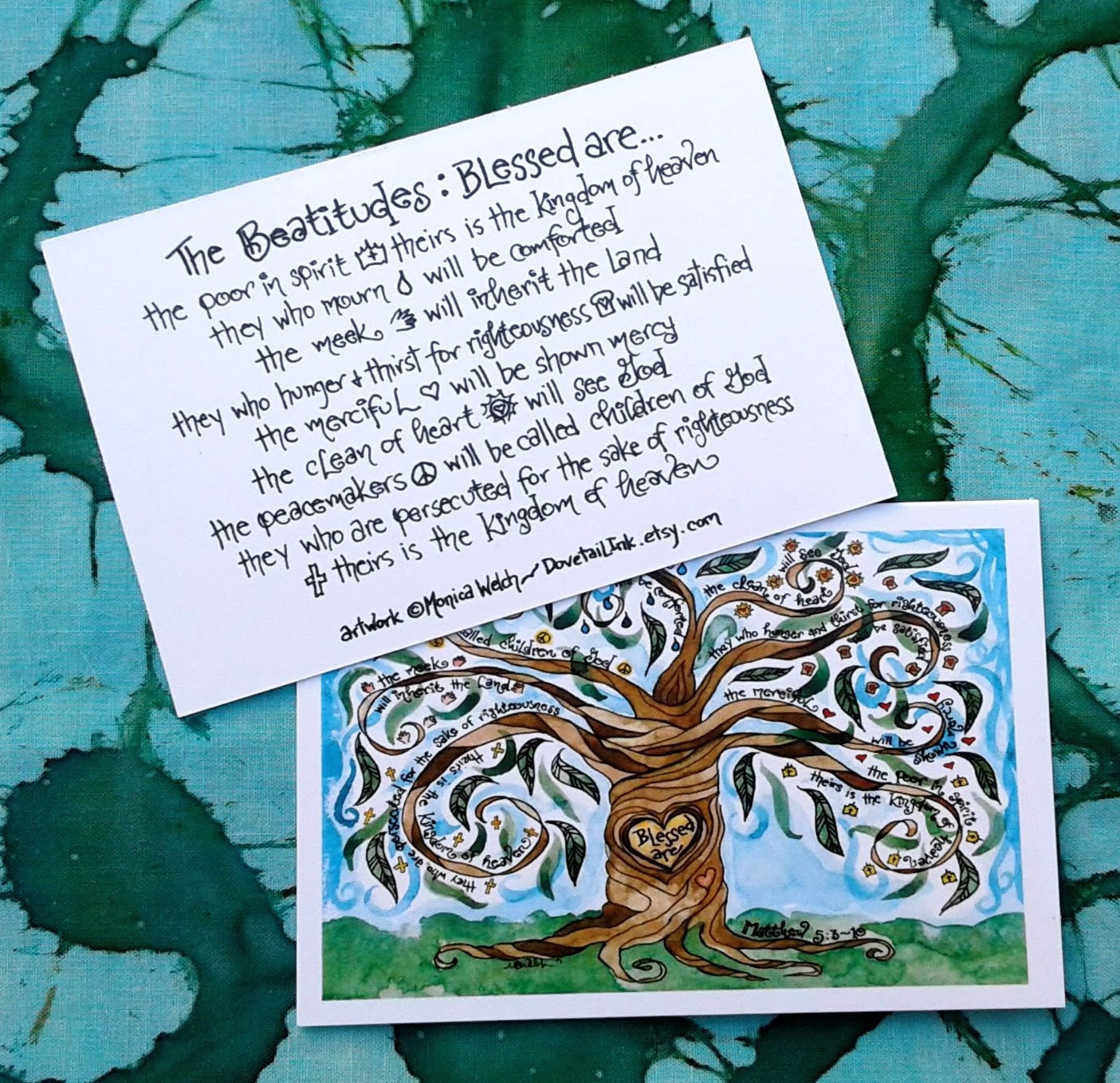 Beatitudes Tree Scripture Art, Personalized Gift; Matthew 5 3-10 ...