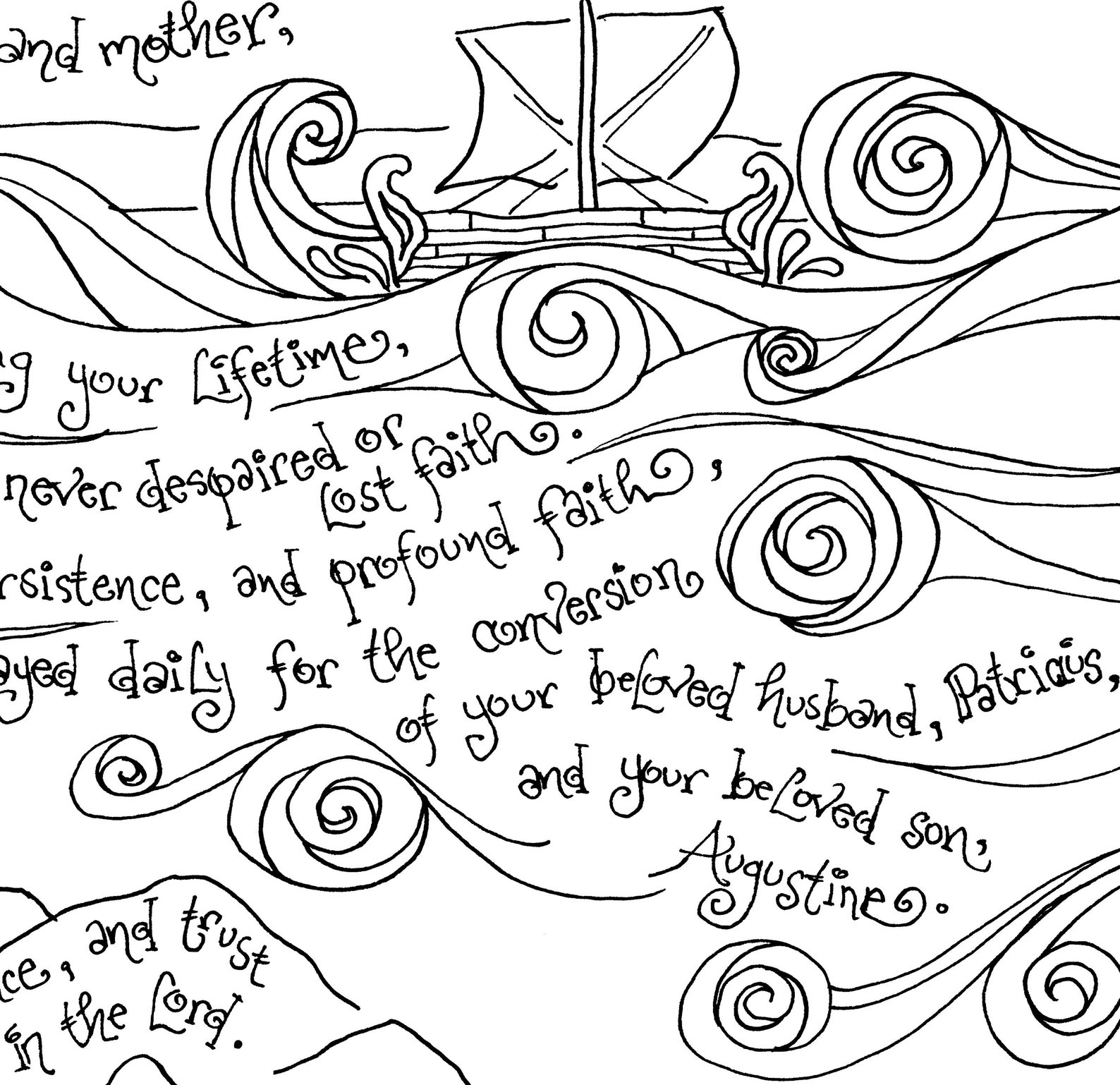 Printable Saint Monica Prayer Art - Catholic Coloring Page for All Ages ...