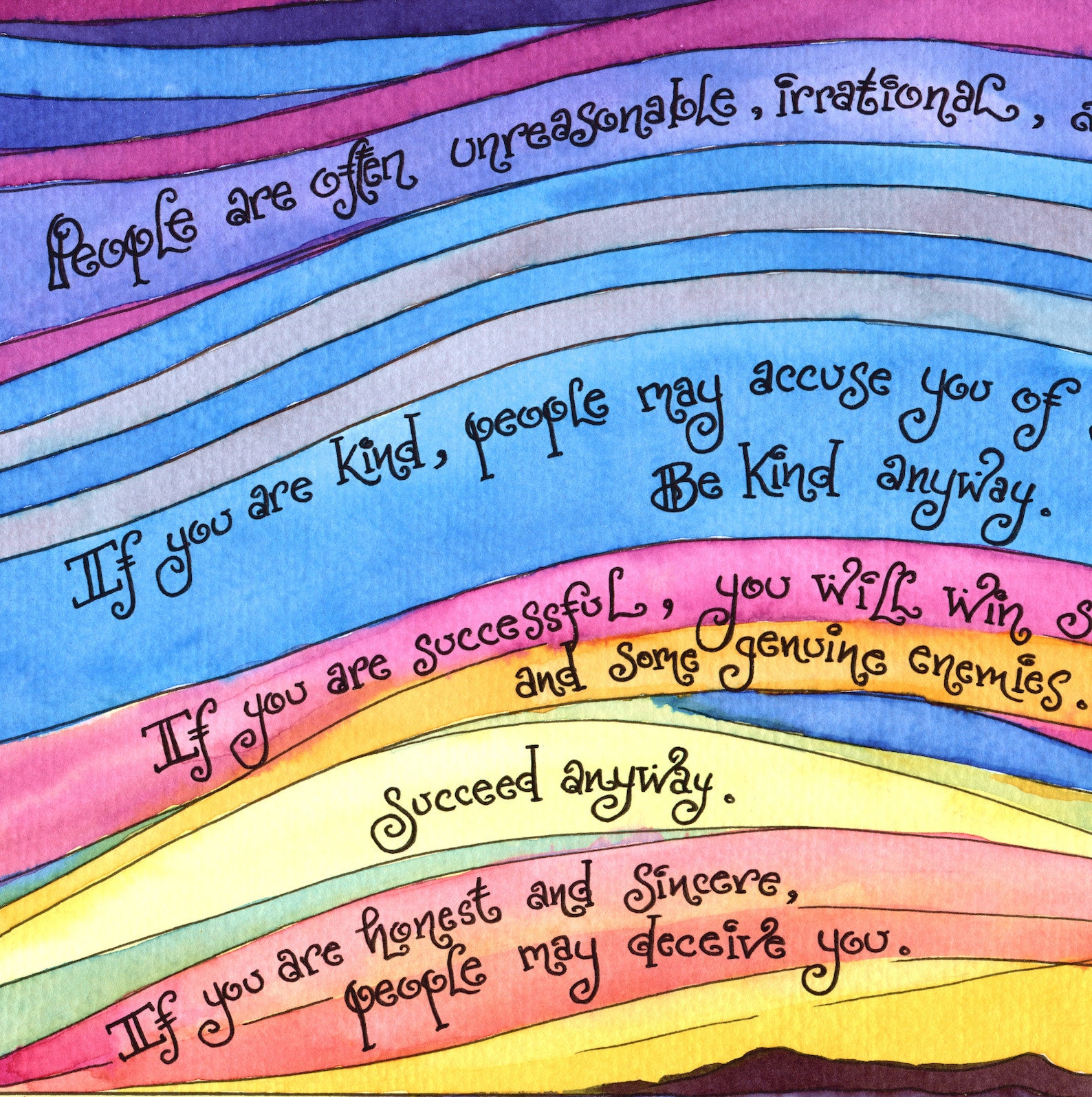 Be Kind Anyway - Mother Teresa Quote With Lighthouse, Personalized Gift ...