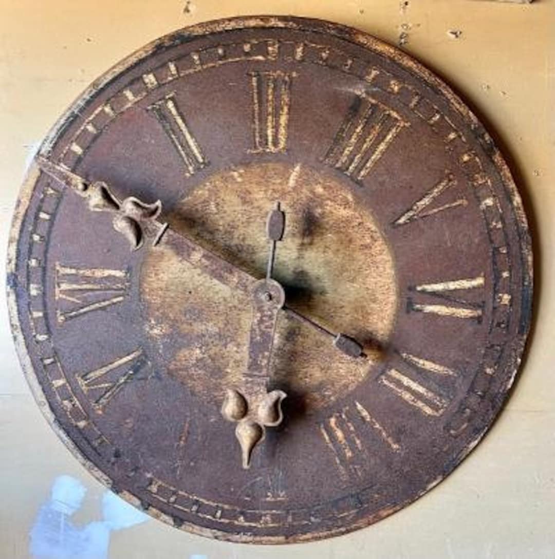 Antique Large European Clock Tower Face With Hands 41 Inches Diameter ...