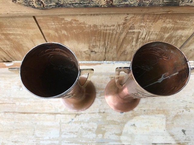 Pair Copper Beldray Art Nouveau Vases With Brass Handles - Etsy