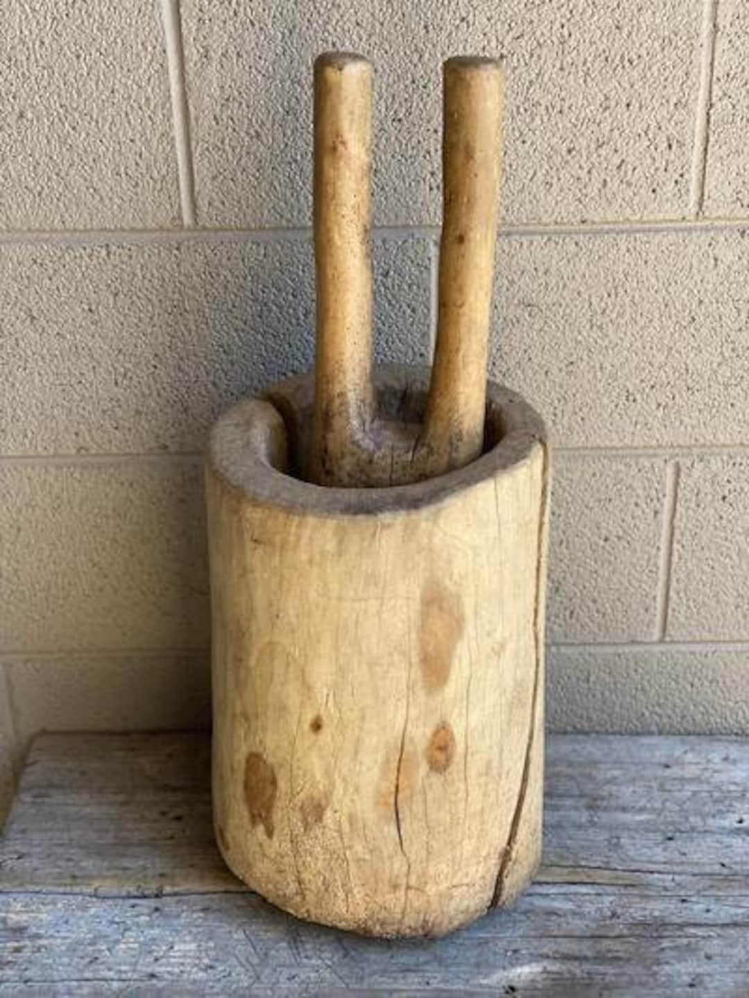 Primitive Wood Mortar and Pestle #2 Europe Sculpture - Etsy