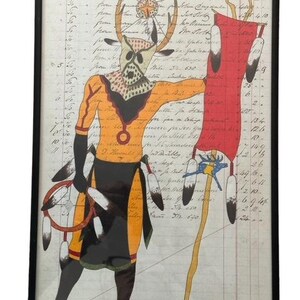 Native American Ledger Drawing on an Old Ledger Sheet Dated 1859 - Etsy