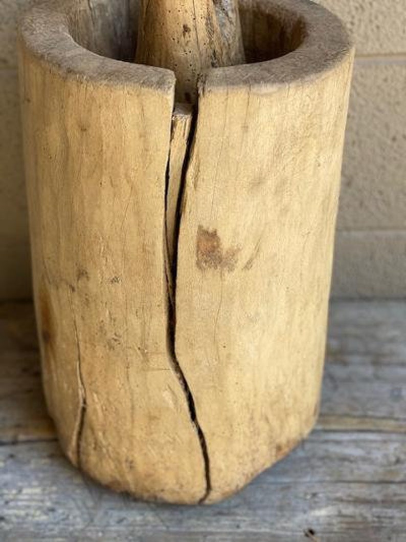 Primitive Wood Mortar and Pestle #2 Europe Sculpture - Etsy