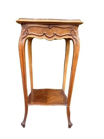 Louis Side Table Red Marble Top Cabriole Legs Drawer - Etsy