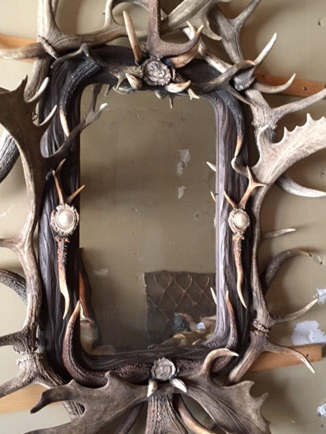 Antique Antler Mirror Shipping is Additional and Not Included in Price ...