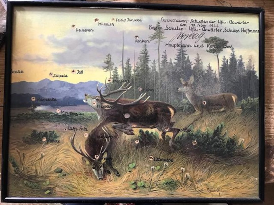 German Shooting Target Circa 1936 Paper Under Glass - Etsy