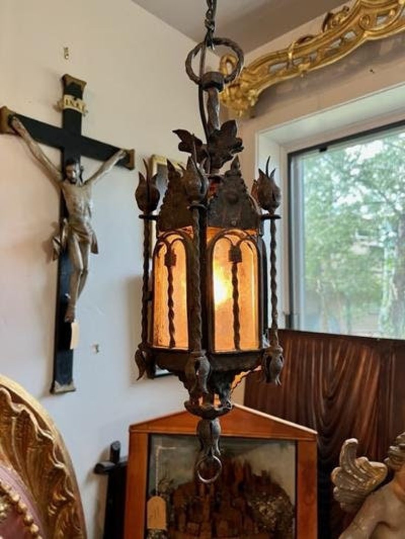 European Wrought Iron Hanging Lantern Light - Etsy