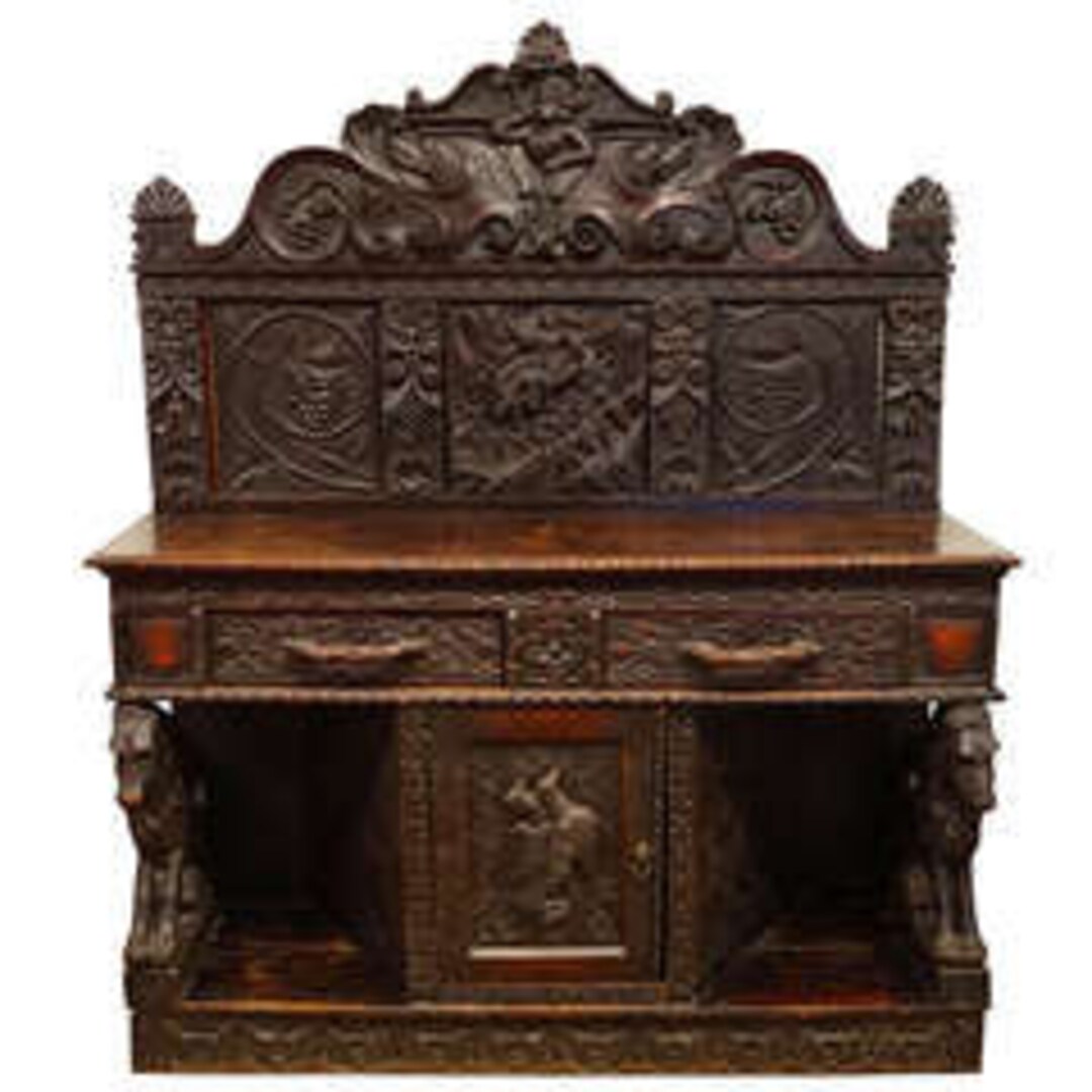 19TH Century Hunt Sideboard Neo Renaissance Shipping is - Etsy