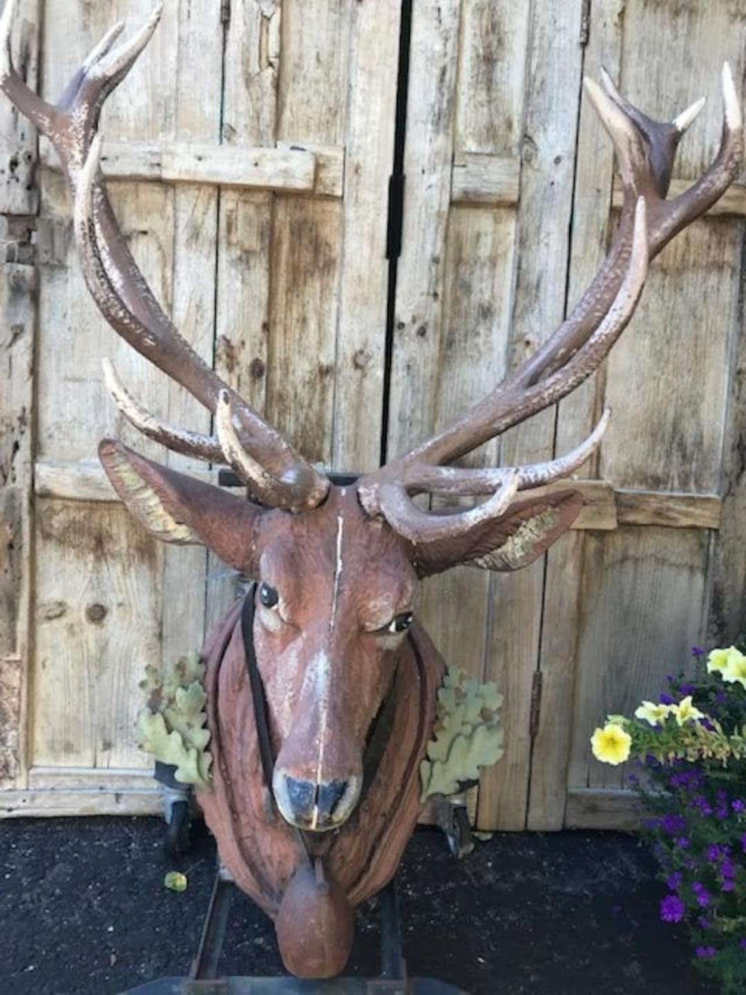 XXL Cast Iron Stag Head Rare Deer Head Germany Hunting Lodge Shipping ...