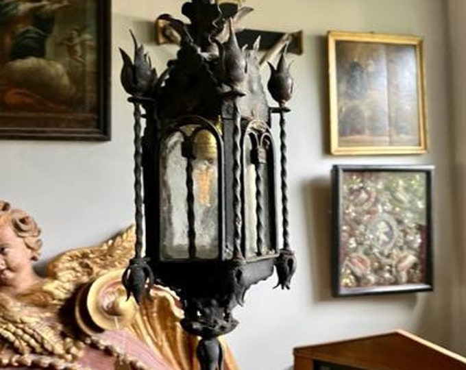European Wrought Iron Hanging Lantern Light - Etsy