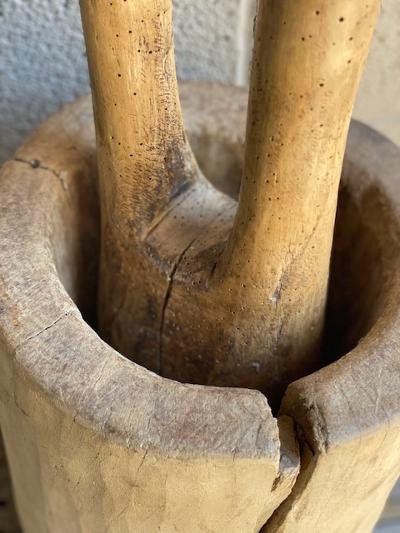 Primitive Wood Mortar and Pestle #2 Europe Sculpture - Etsy