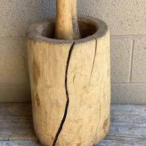 Primitive Wood Mortar and Pestle #2 Europe Sculpture - Etsy