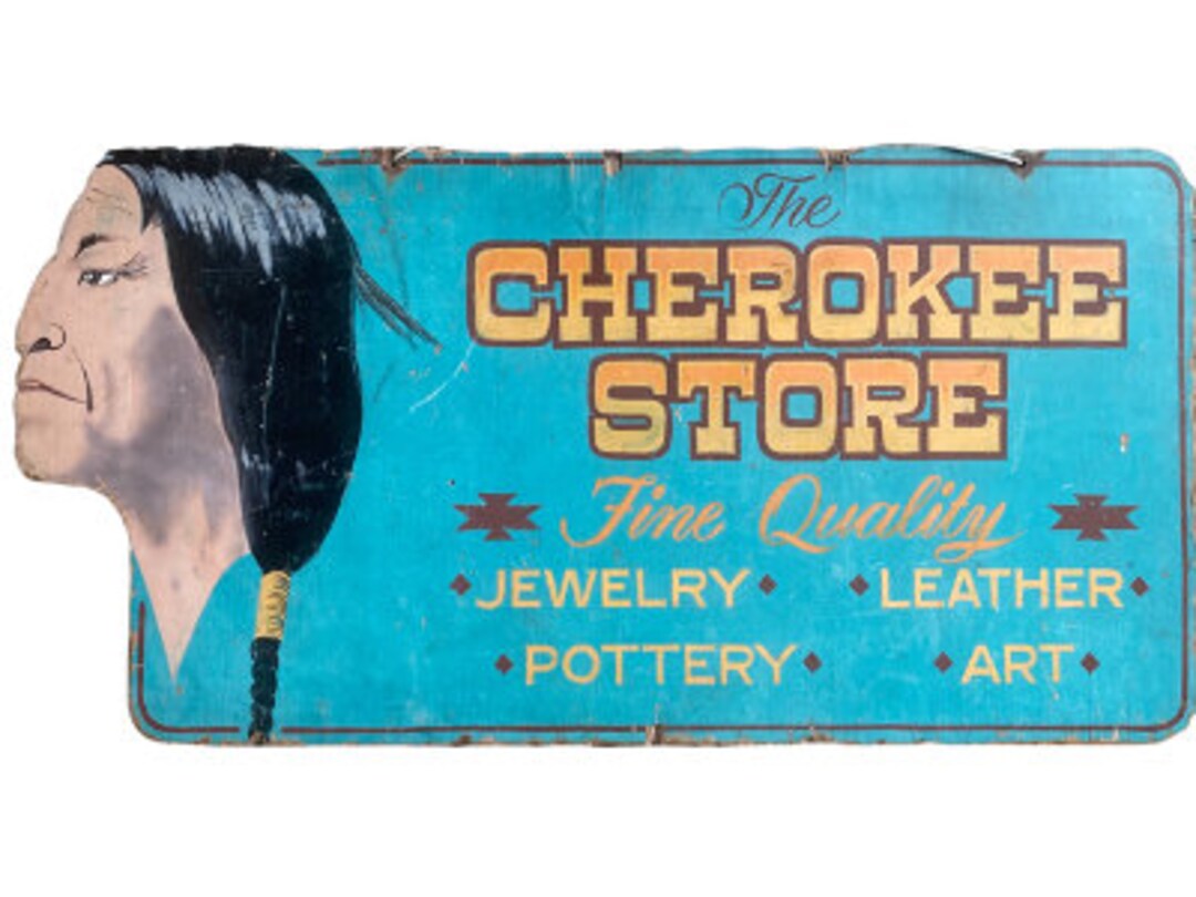 Large Vintage Painted Sign Indian Curio Tourist - Etsy