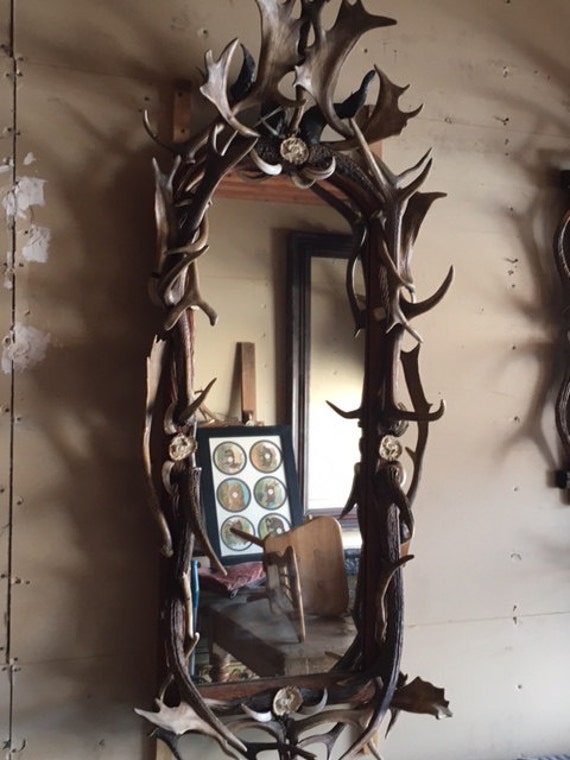 Antique Antler Mirror Shipping is Additional and Not Included - Etsy