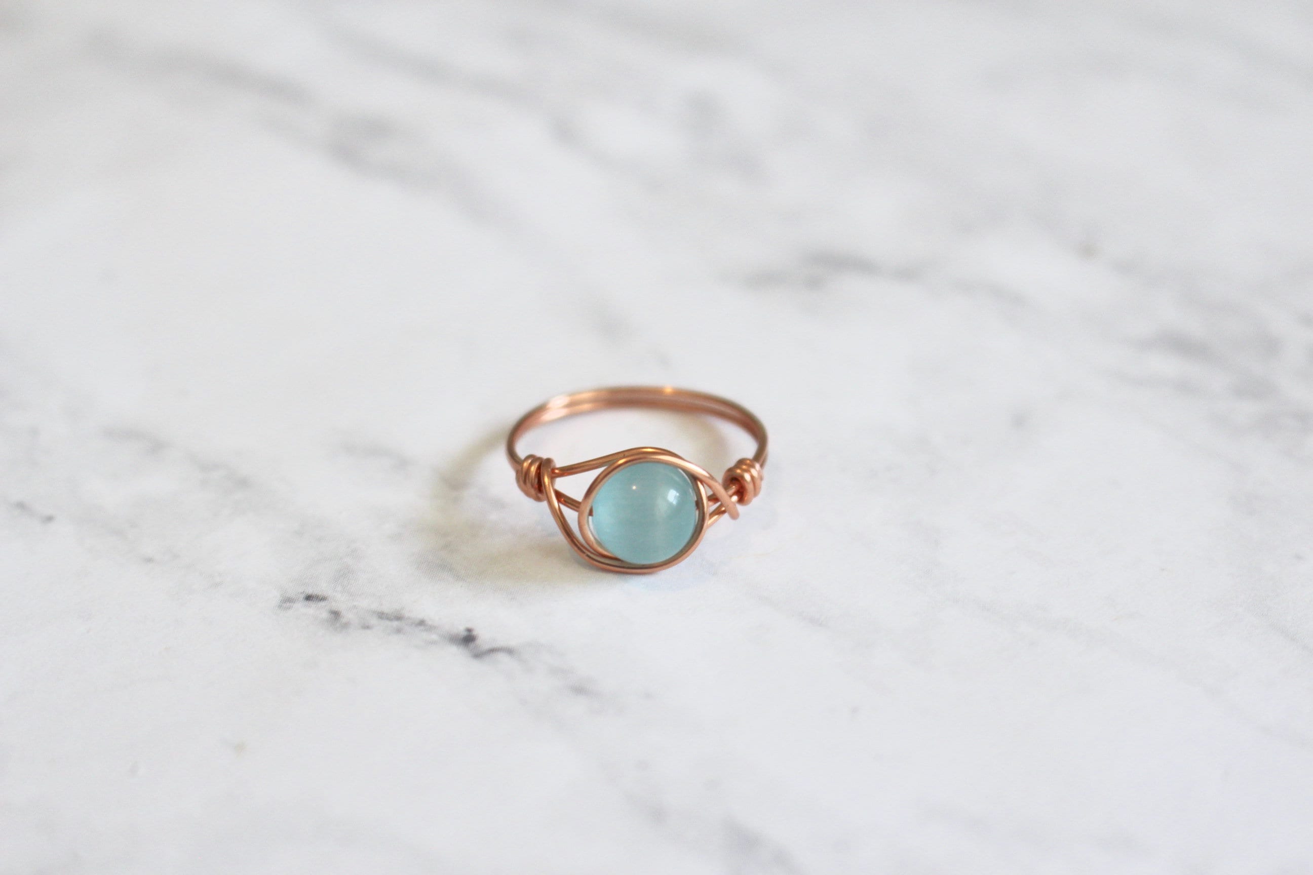 Cats Eye Ring Blue Cats Eye Ring Wire Wrapped Ring Wire - Etsy Canada